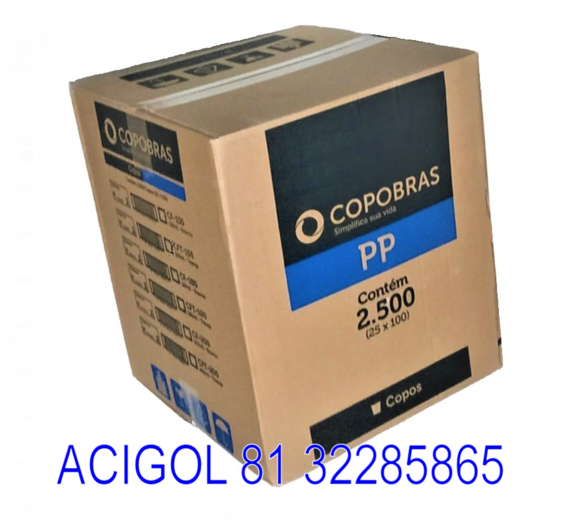 COPO DESCARTÁVEL 180 ML PP COPOBRAS CX C/25X100 | Acigol