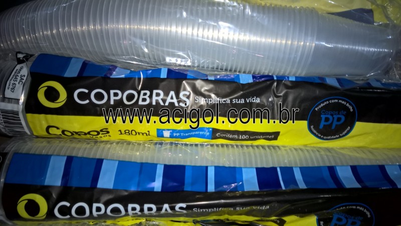 COPOS DESCARTÁVEIS COPOBRAS PP 180ML PACOTE C/100 COPOS* | Acigol